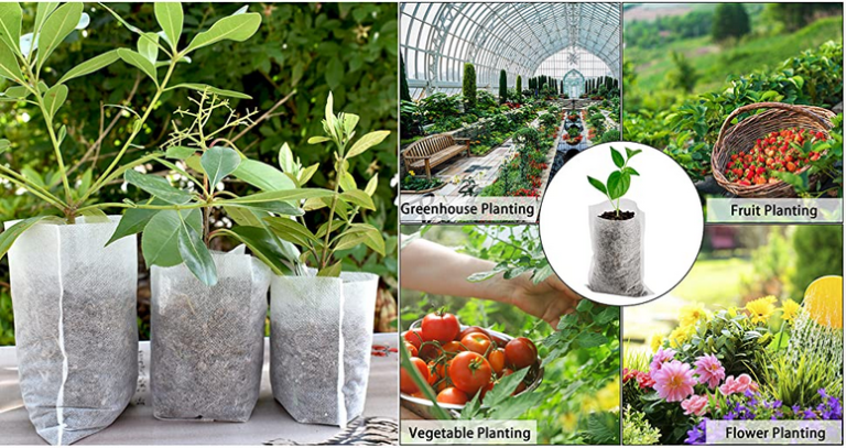 Biodegradable Nonwoven Fabric Nursery Plant Grow Bags Seedling Growing ...